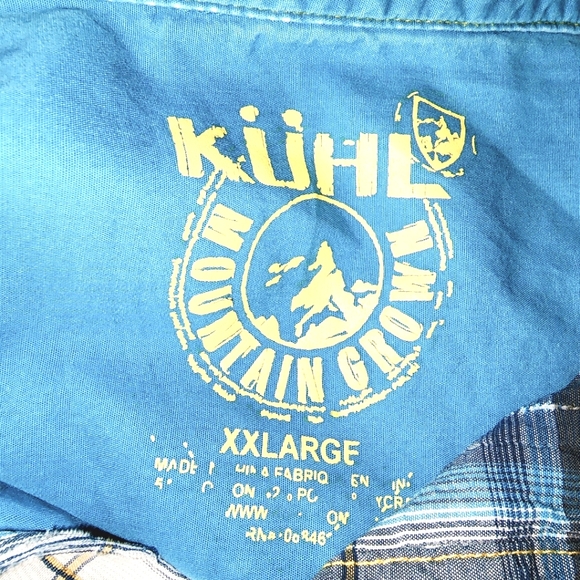 Kuhl | Shirts | Kuhl Mountain Grown Blue Plaid Button Down Outdoor ...